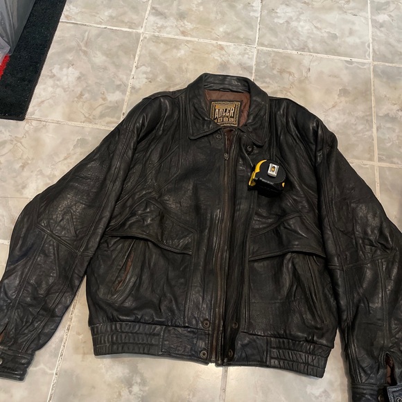 Jackets & Coats | Vintage Adler Authentic Black Full Zip Leather ...